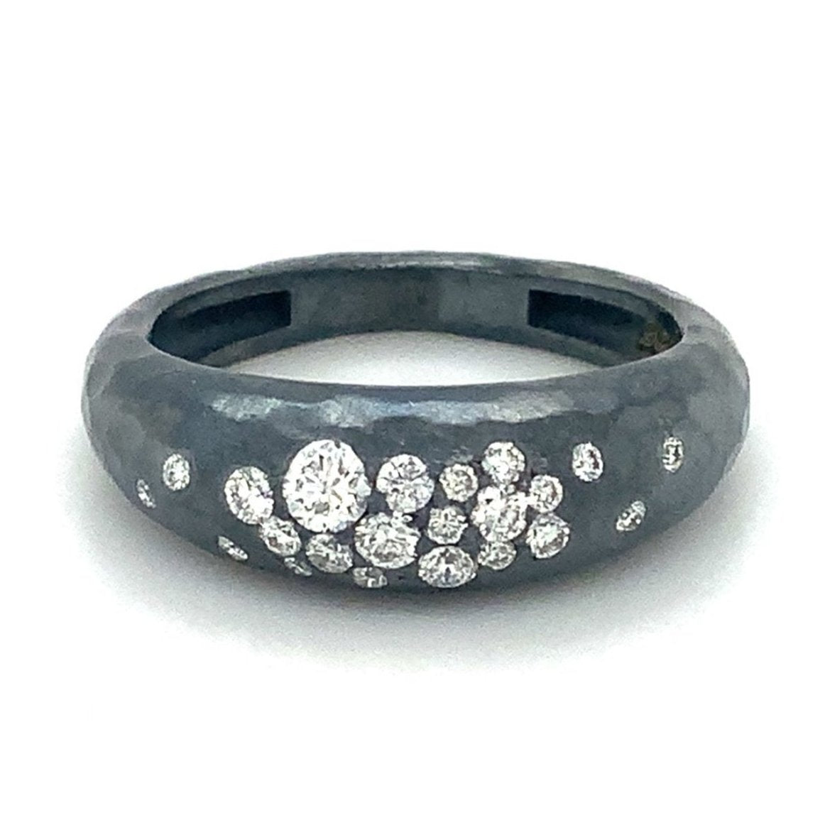 Lika Behar Savor Silver BOOGIE Collection Stackable Diamond Ring in Ox ...