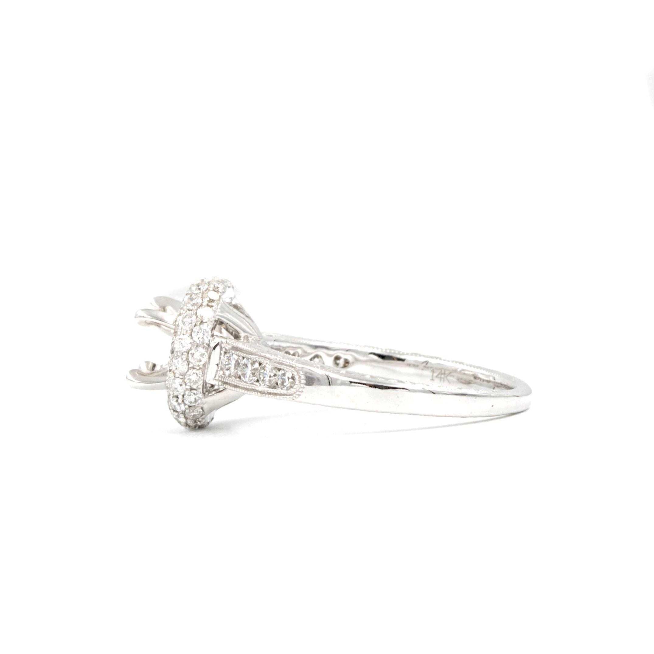 Costar Antique Filigree Halo Semi Mounting Diamonds Equals to .75ctw 1 ...