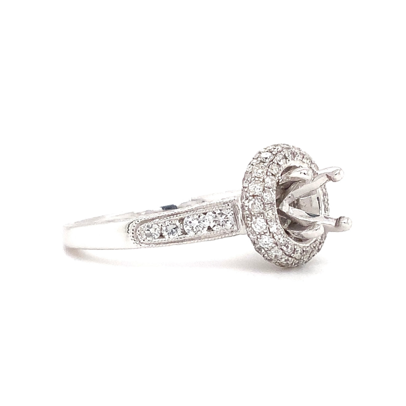 Costar Antique Filigree Halo Semi Mounting Diamonds Equals to .75ctw 1 ...