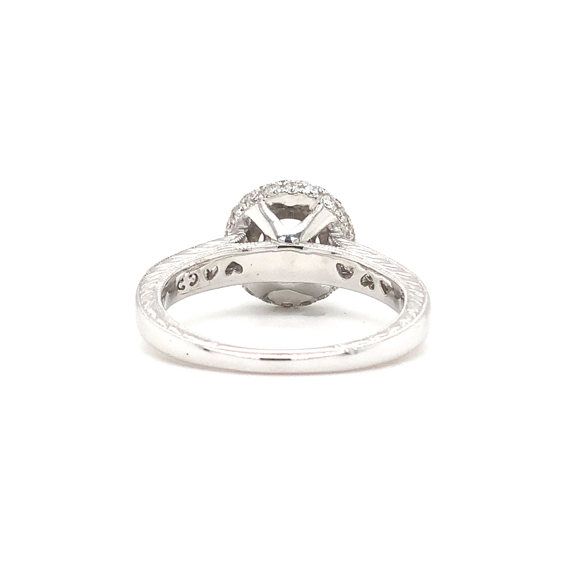 Costar Antique Filigree Halo Semi Mounting Diamonds Equals to .75ctw 1 ...
